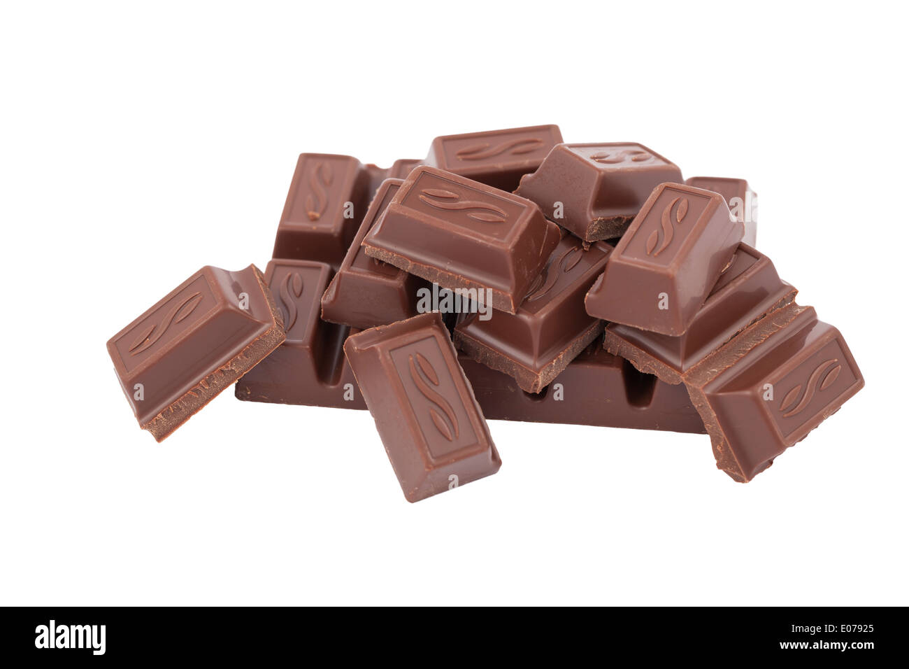 Chocolate broken pieces on Cut Out Stock Images & Pictures - Alamy