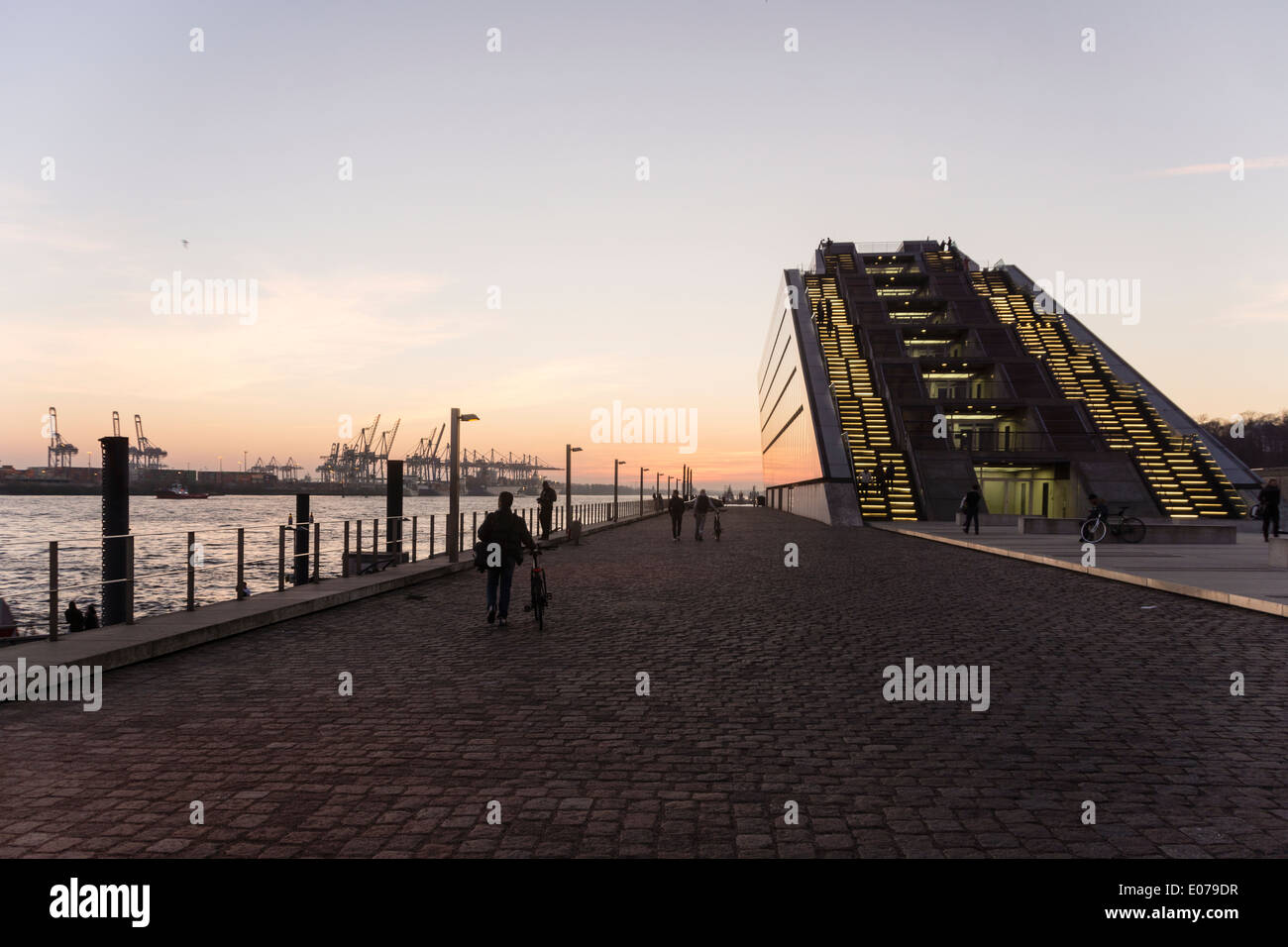 Sunset at the Docklands in Hamburg Altona Altstadt Stock Photo - Alamy
