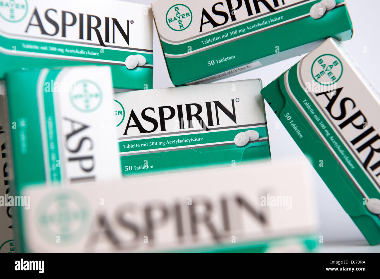 The drug aspirin, also known as acetylsalicylic acid, captured on 21 ...