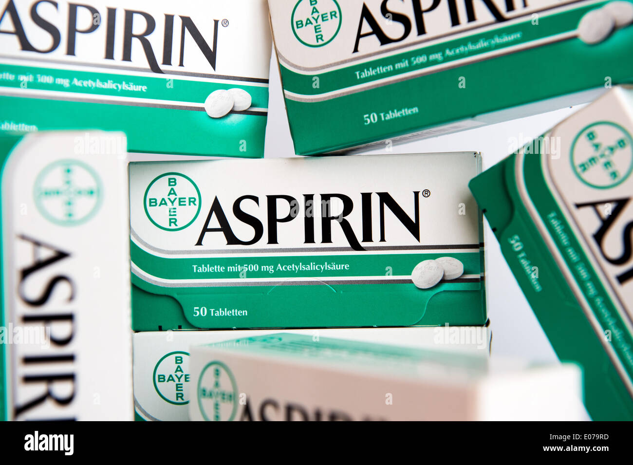 The drug aspirin, also known as acetylsalicylic acid, captured on 21 ...