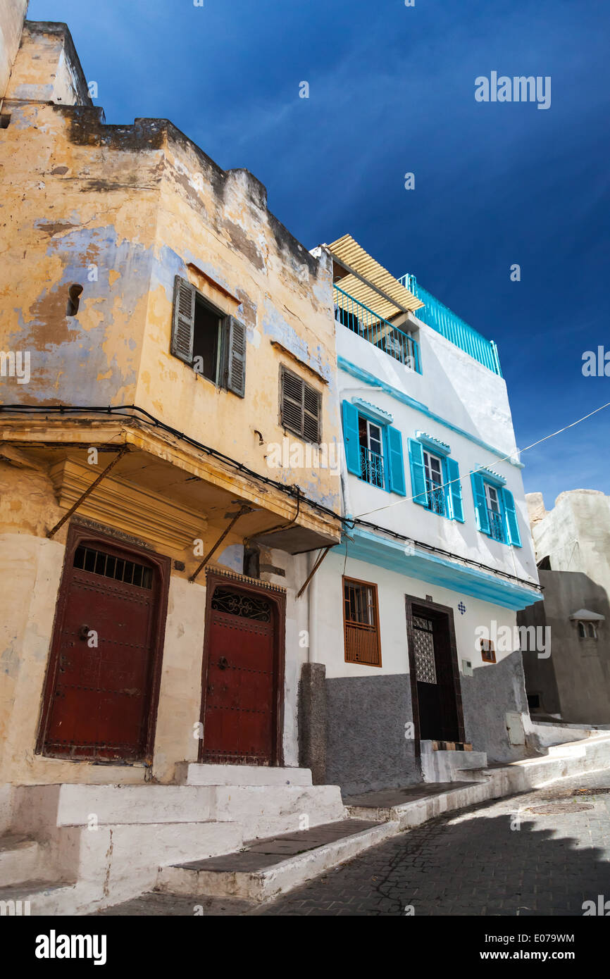 Living houses in old Medina, central historical part of Tangier ...