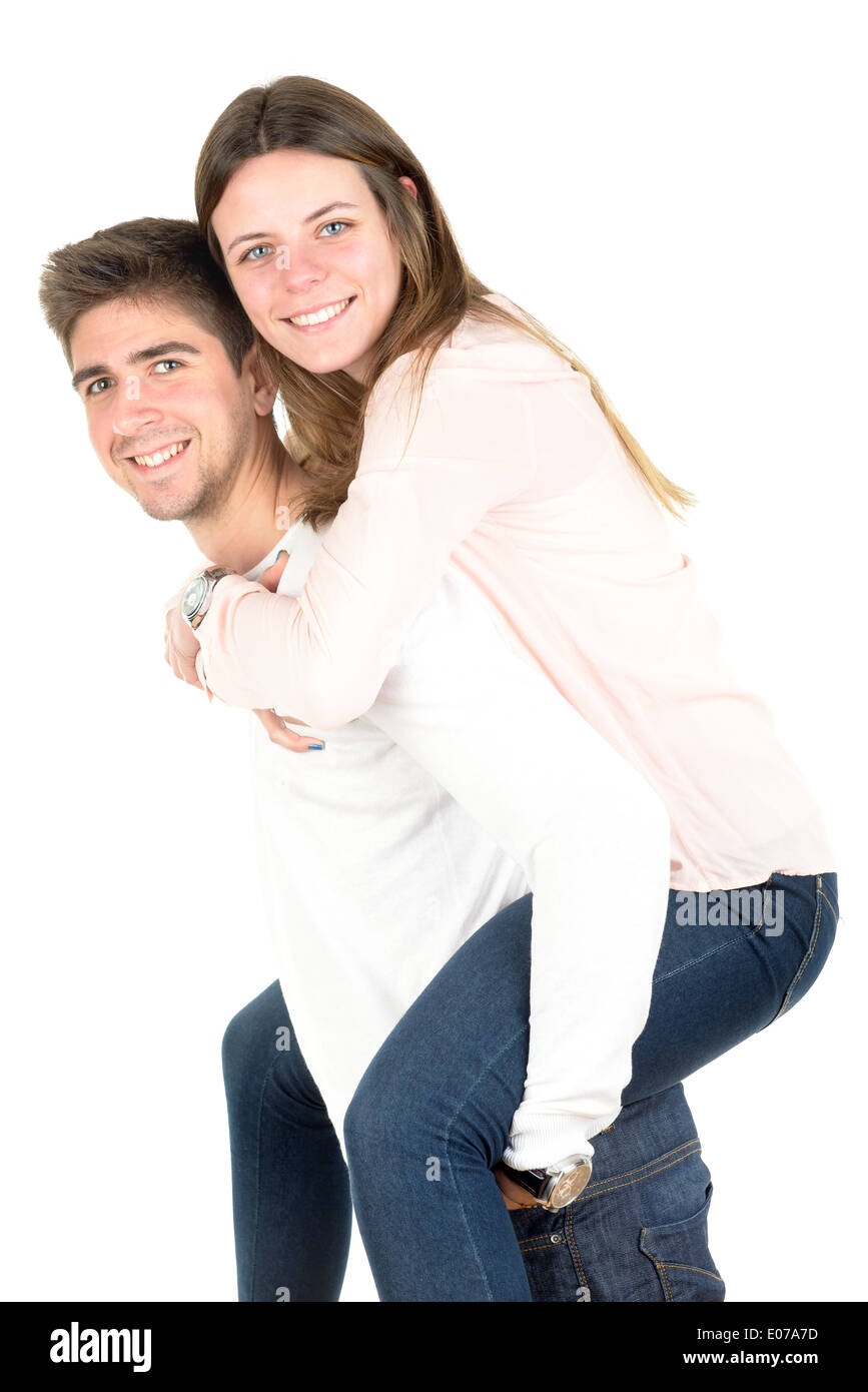 Happy boyfriend carrying pretty girlfriend hi-res stock photography and ...