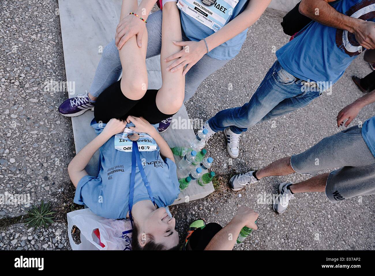 May 4, 2014 - Thessaloniki, Greece - An athlete after the finishing of ...