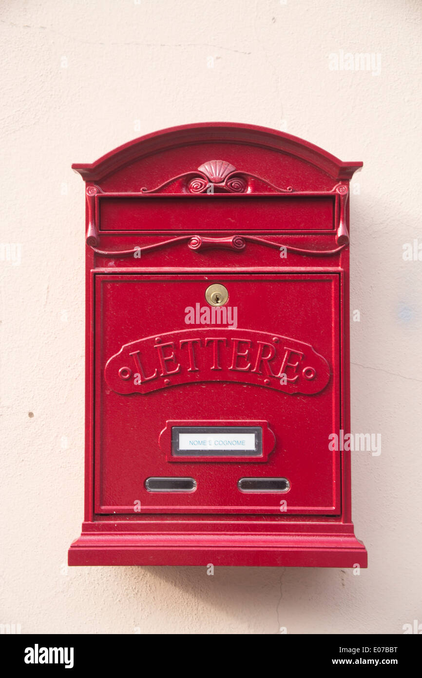 Red italian mailbox Stock Photo - Alamy