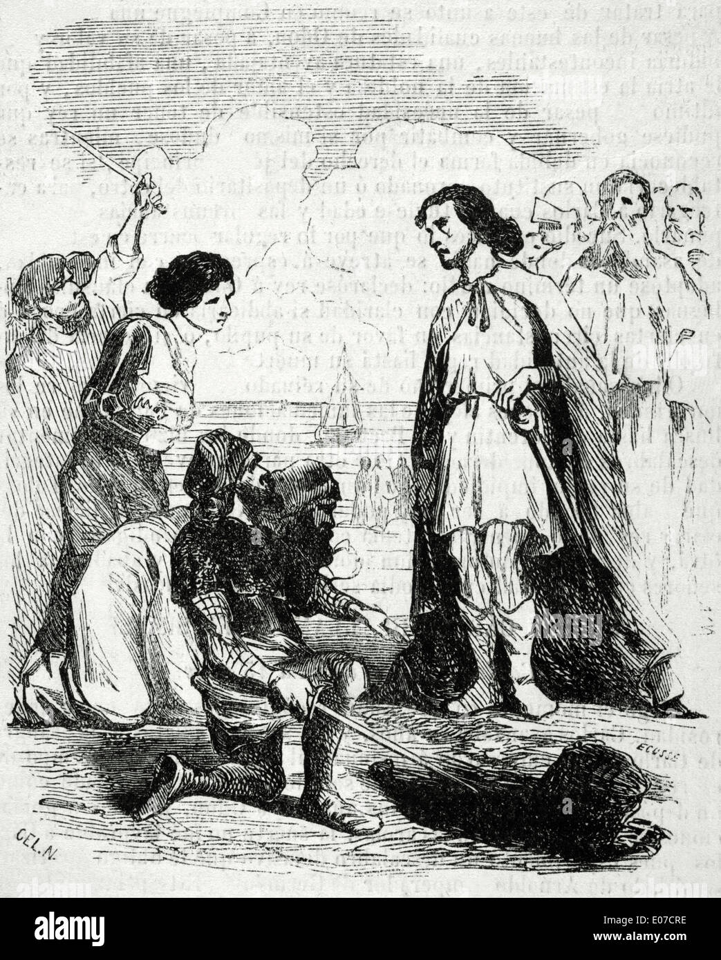 Louis IV (920-954). King of France. Arrival of Louis IV at England ...