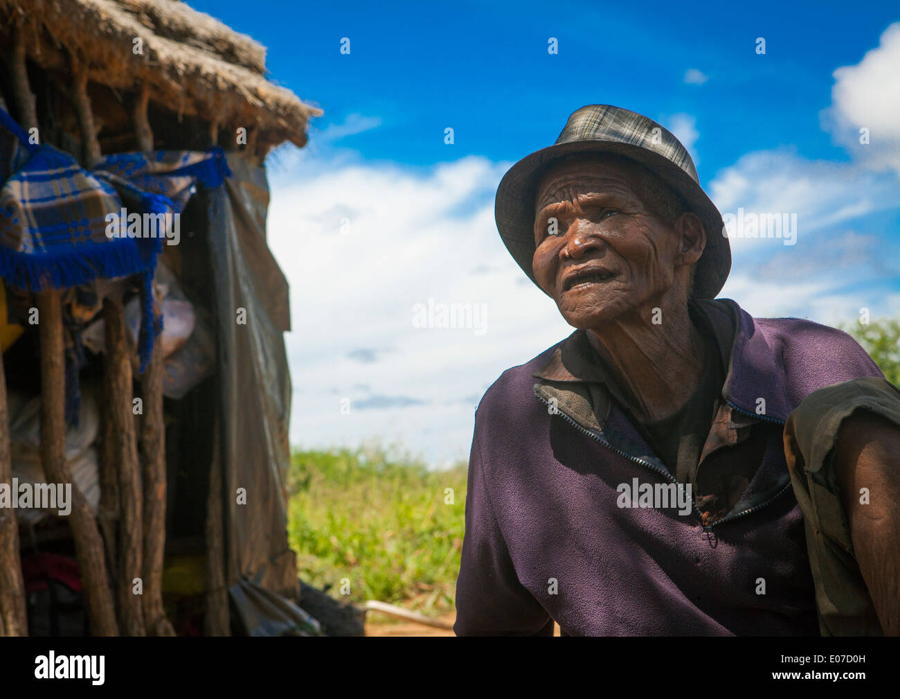 Old Bushman, Tsumkwe, Namibia Stock Photo - Alamy