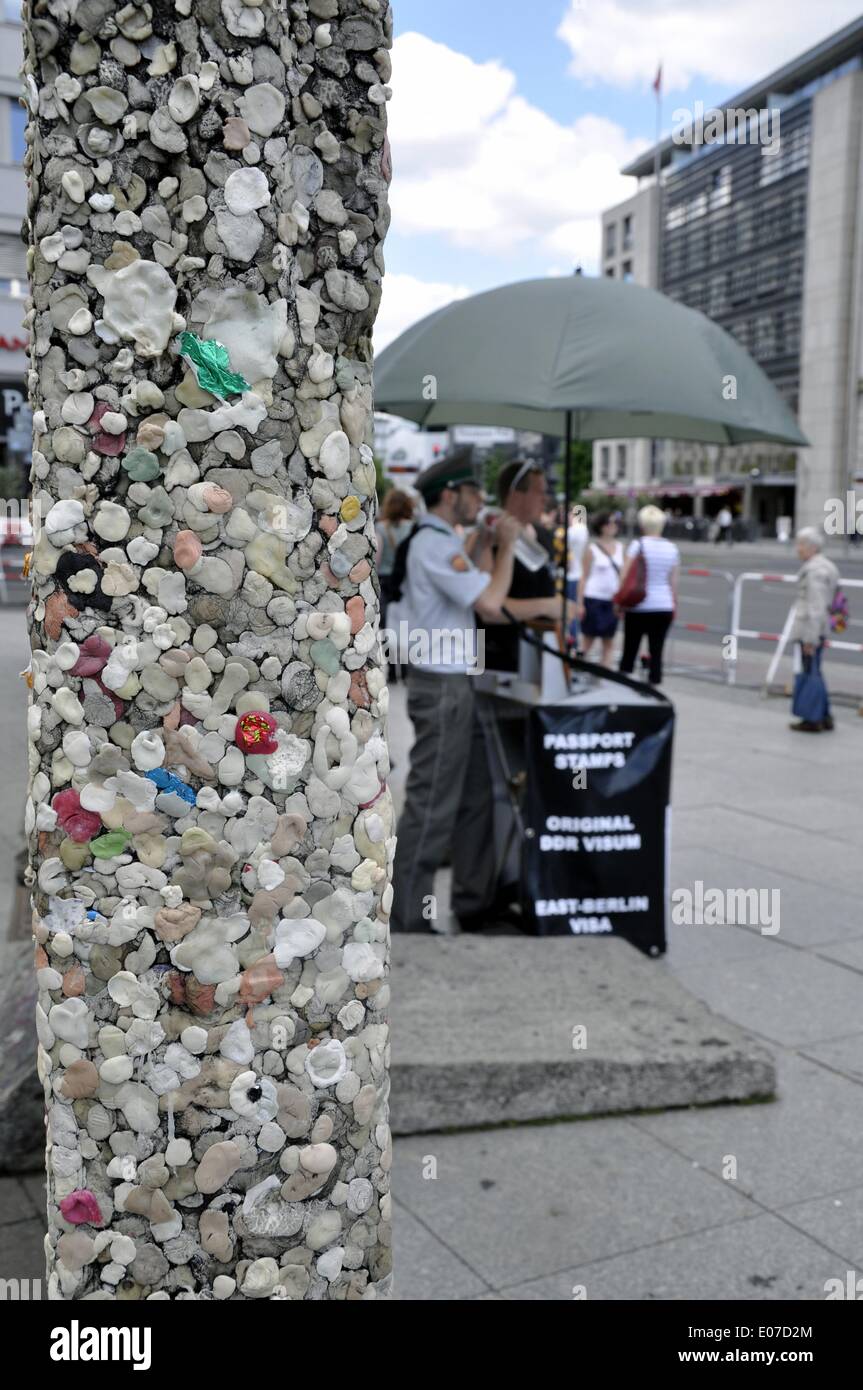 Berlin, Germany. 21st June, 2013. Old chewing gums on a segment of the ...