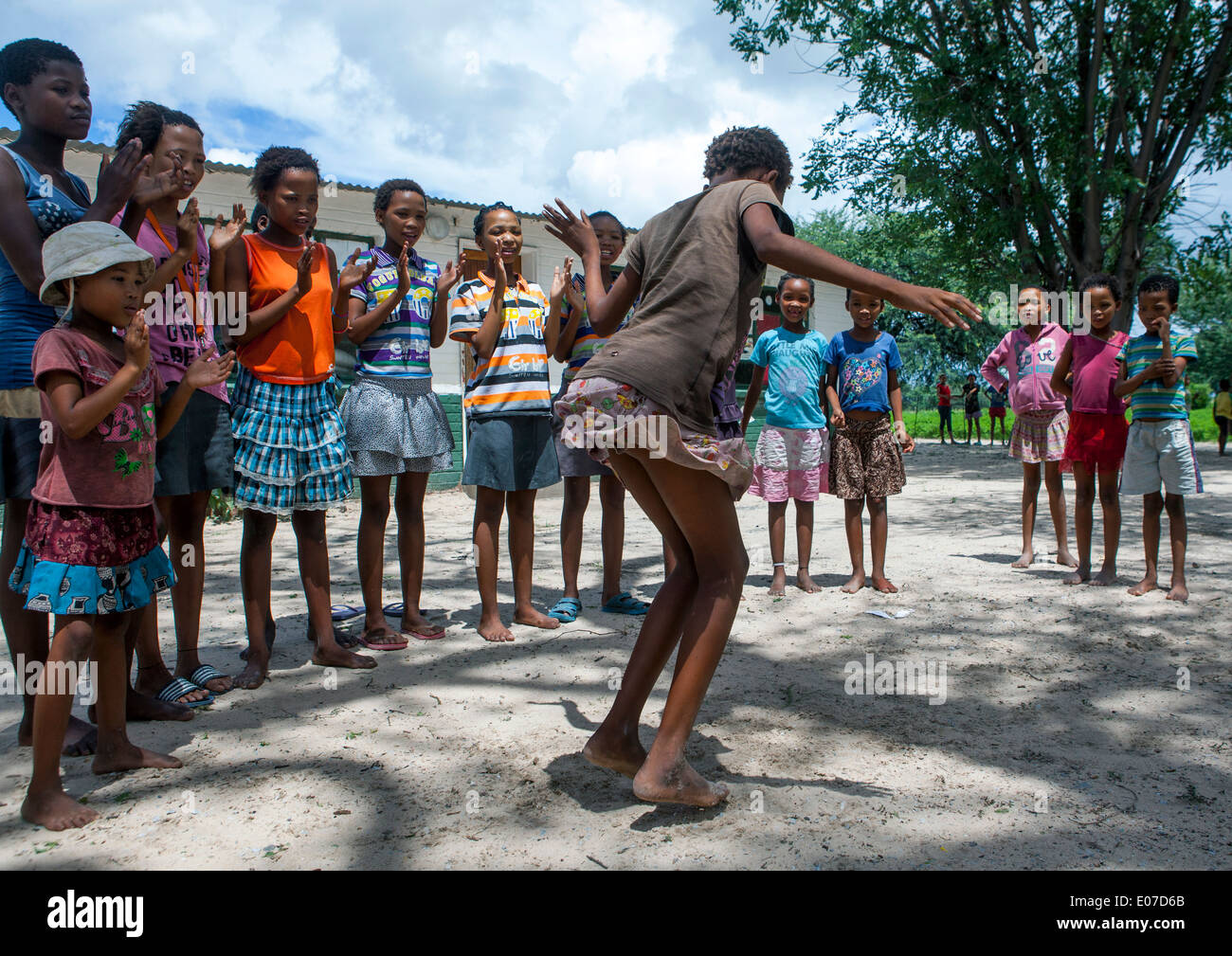Bushman Children In A Classroom, Grashoek Primary School., Namibia ...