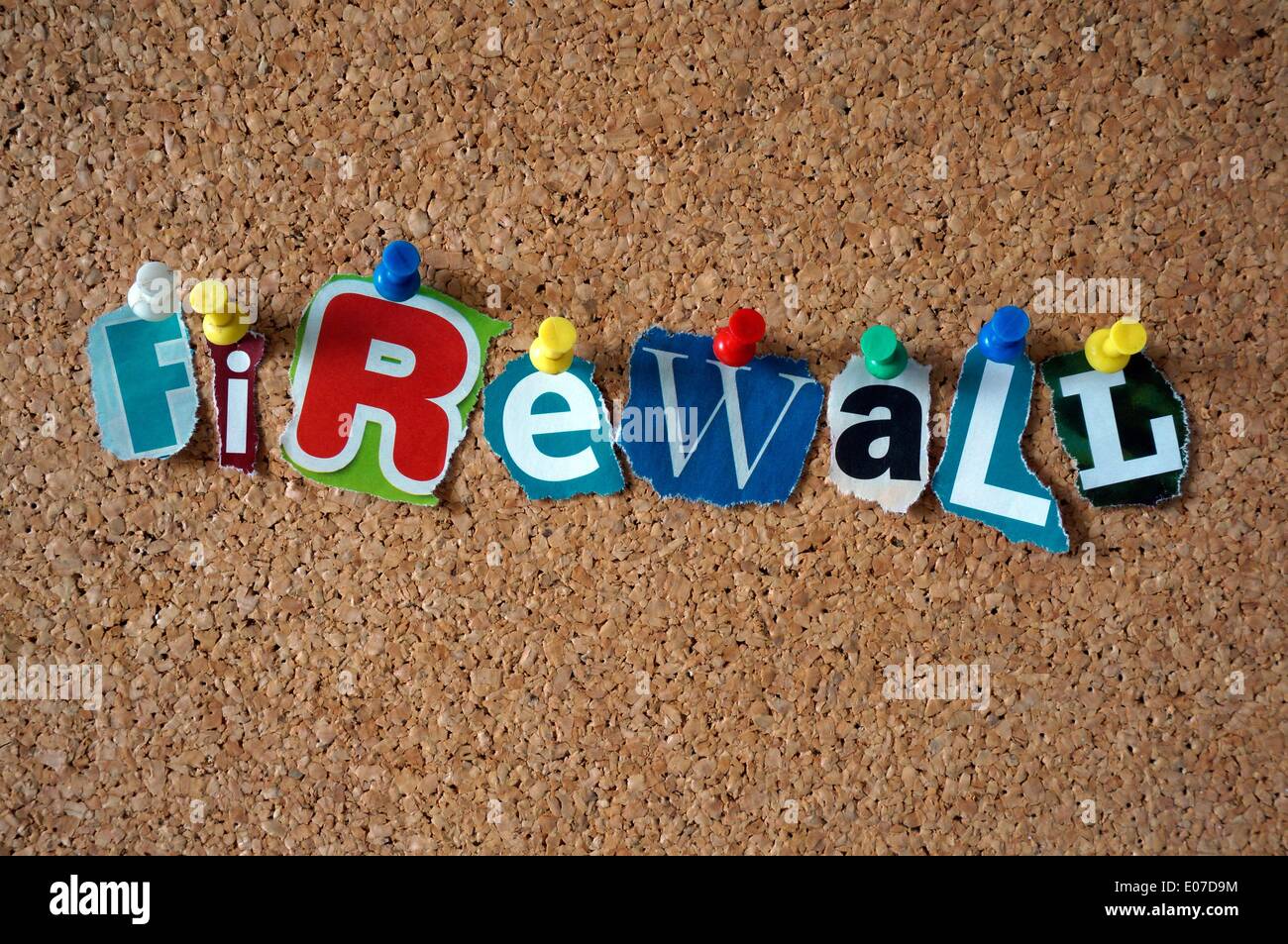 Illustration - The word 'Firewall' made of cut-out newspaper letters ...