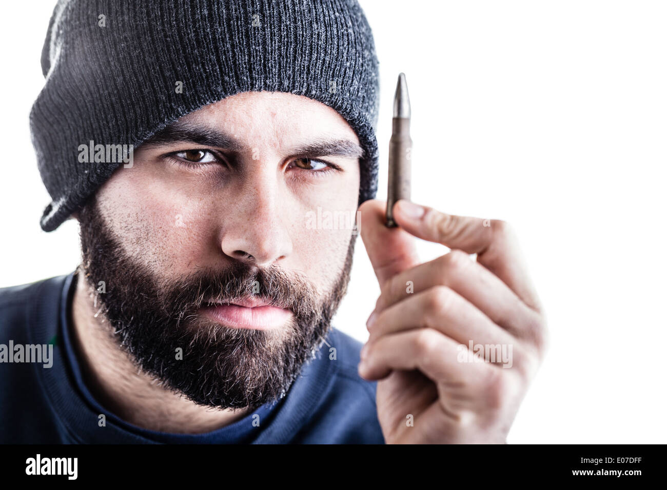 Bearded man wearing black hat hi-res stock photography and images - Alamy