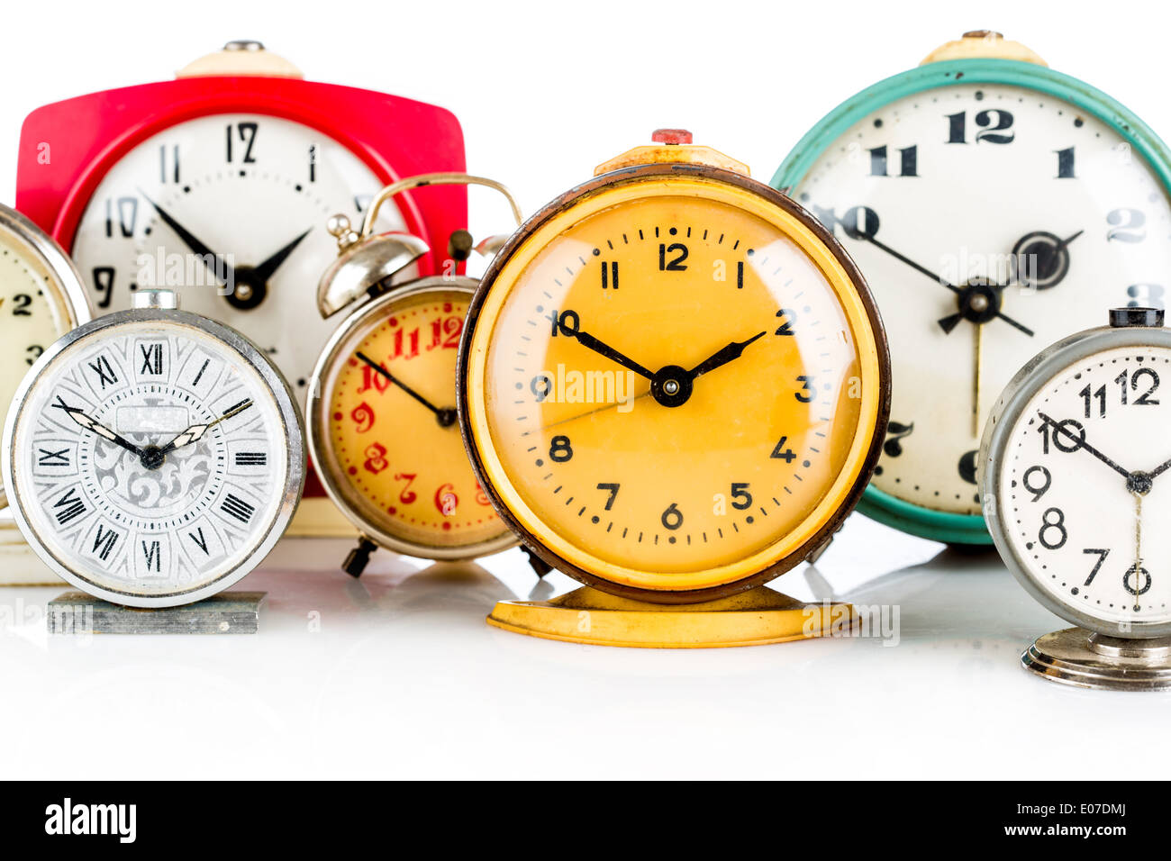 Old clock on a white background Stock Photo - Alamy
