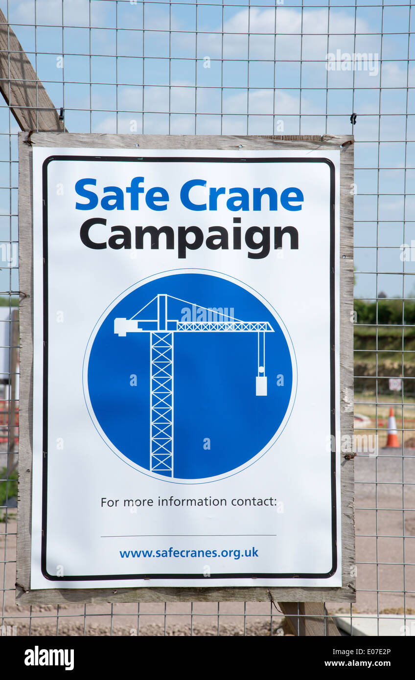 Safe Crane Campaign poster on a construction site England UK Stock ...