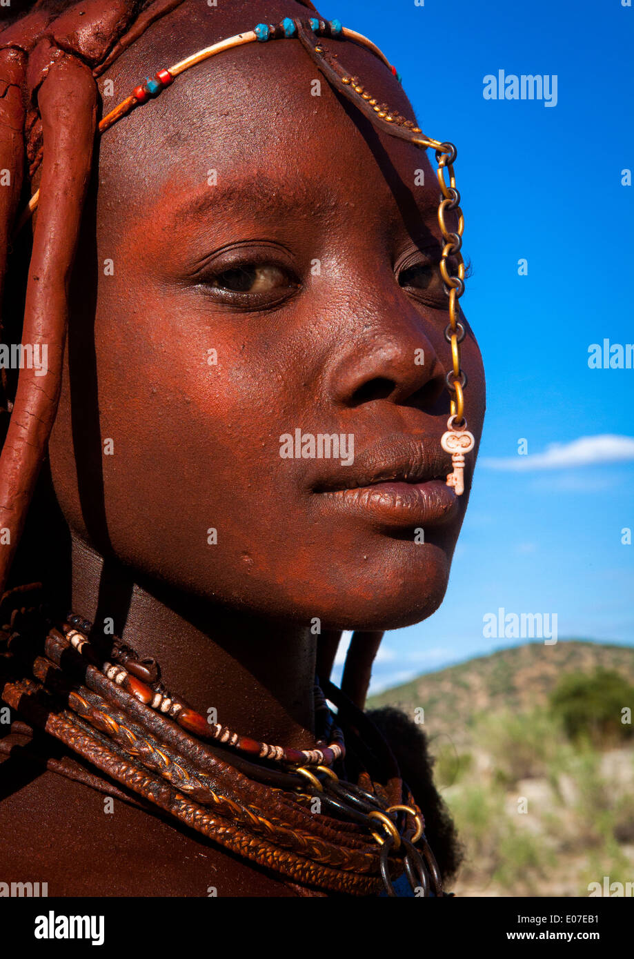 Himba Woman Hairstyle, Epupa, Namibia Stock Photo - Alamy