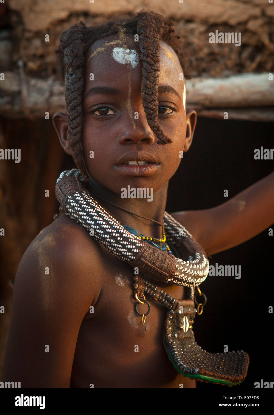Young Himba Girl With Ethnic Hairstyle, Epupa, Namibia Stock Photo - Alamy