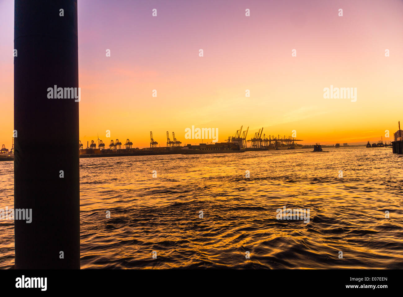 Sunset at the Docklands in Hamburg Altona Altstadt Stock Photo - Alamy