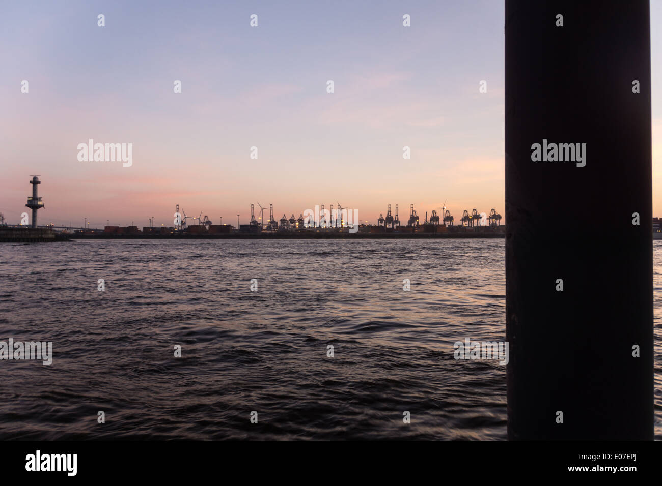 Sunset at the Docklands in Hamburg Altona Altstadt Stock Photo - Alamy