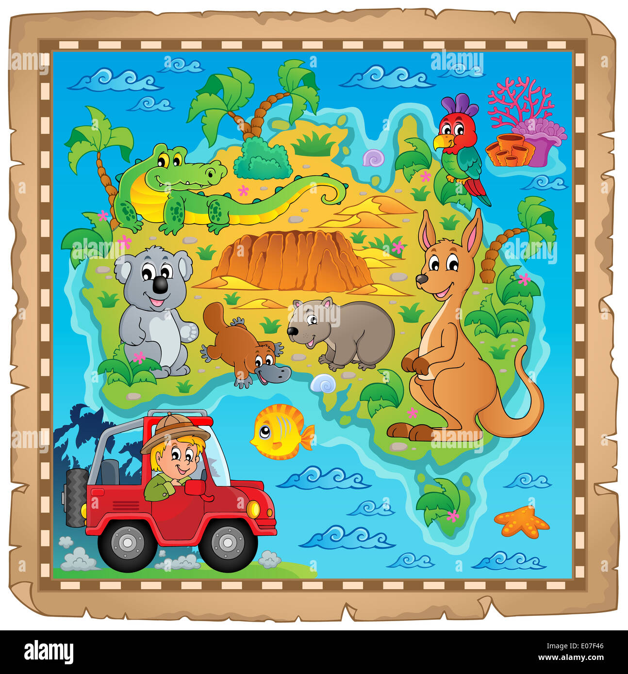 Australian map theme image 4 - picture illustration Stock Photo - Alamy