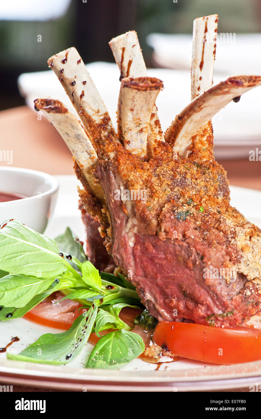 roasted lamb rib Stock Photo - Alamy