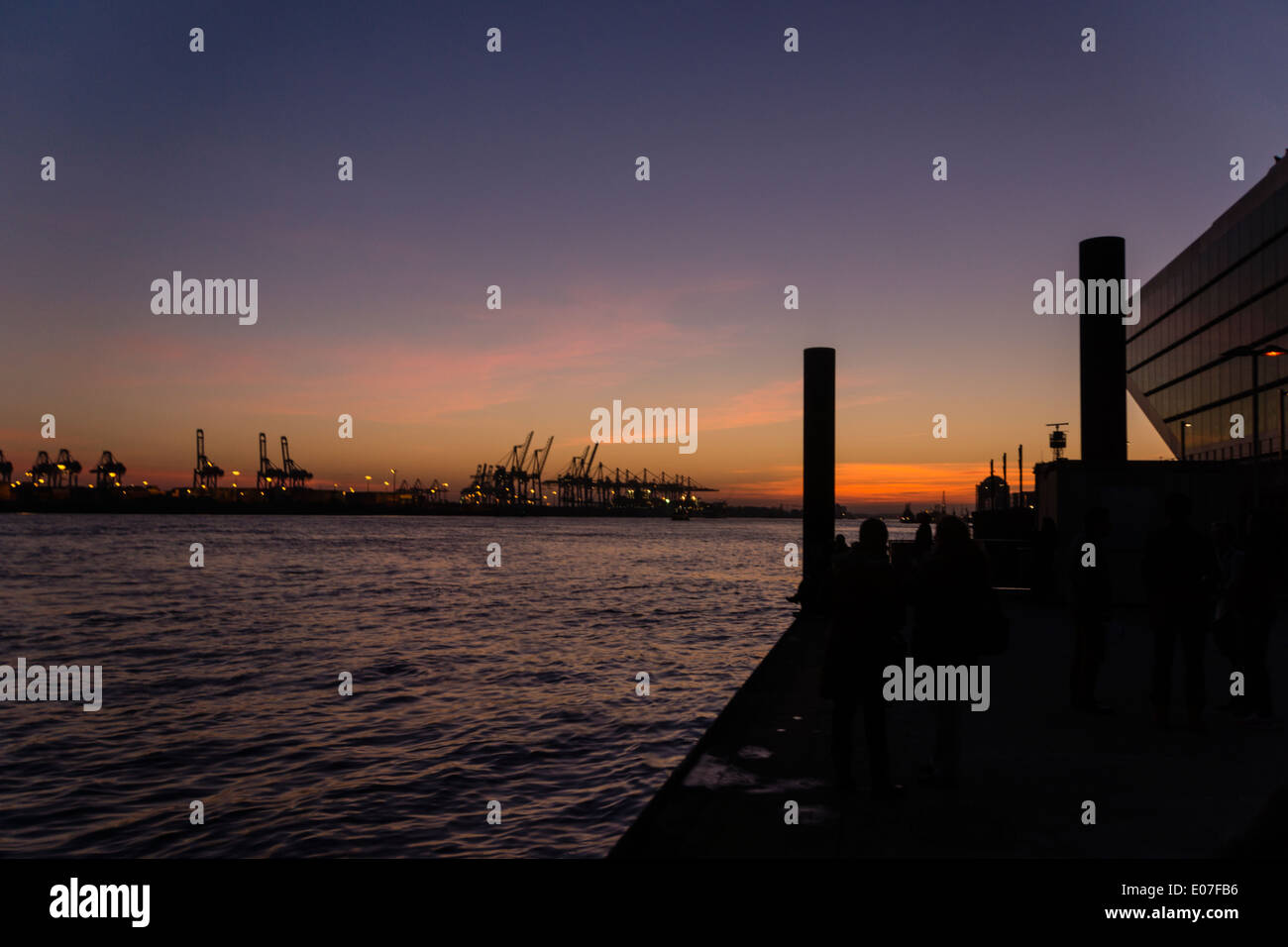 Sunset at the Docklands in Hamburg Altona Altstadt Stock Photo - Alamy