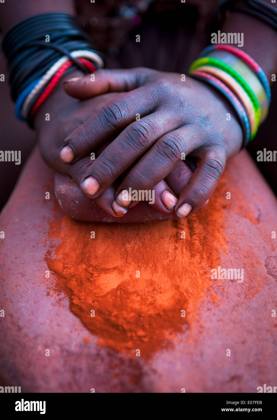 Himba Woman Making Otjize, Epupa, Namibia Stock Photo - Alamy