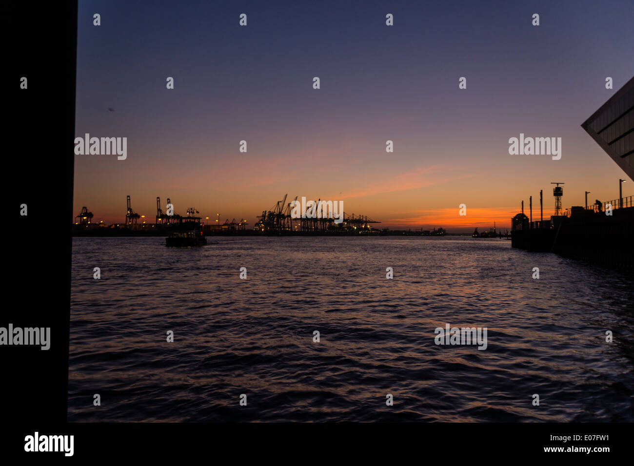 Sunset at the Docklands in Hamburg Altona Altstadt Stock Photo - Alamy