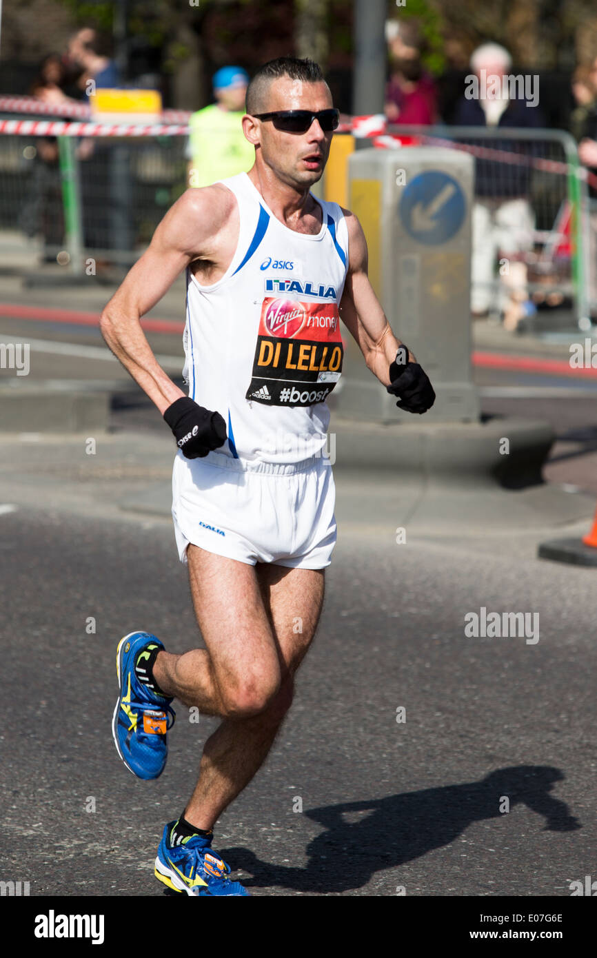 Alessandro DI LELLO running in the Virgin Money London Marathon 2014 ...