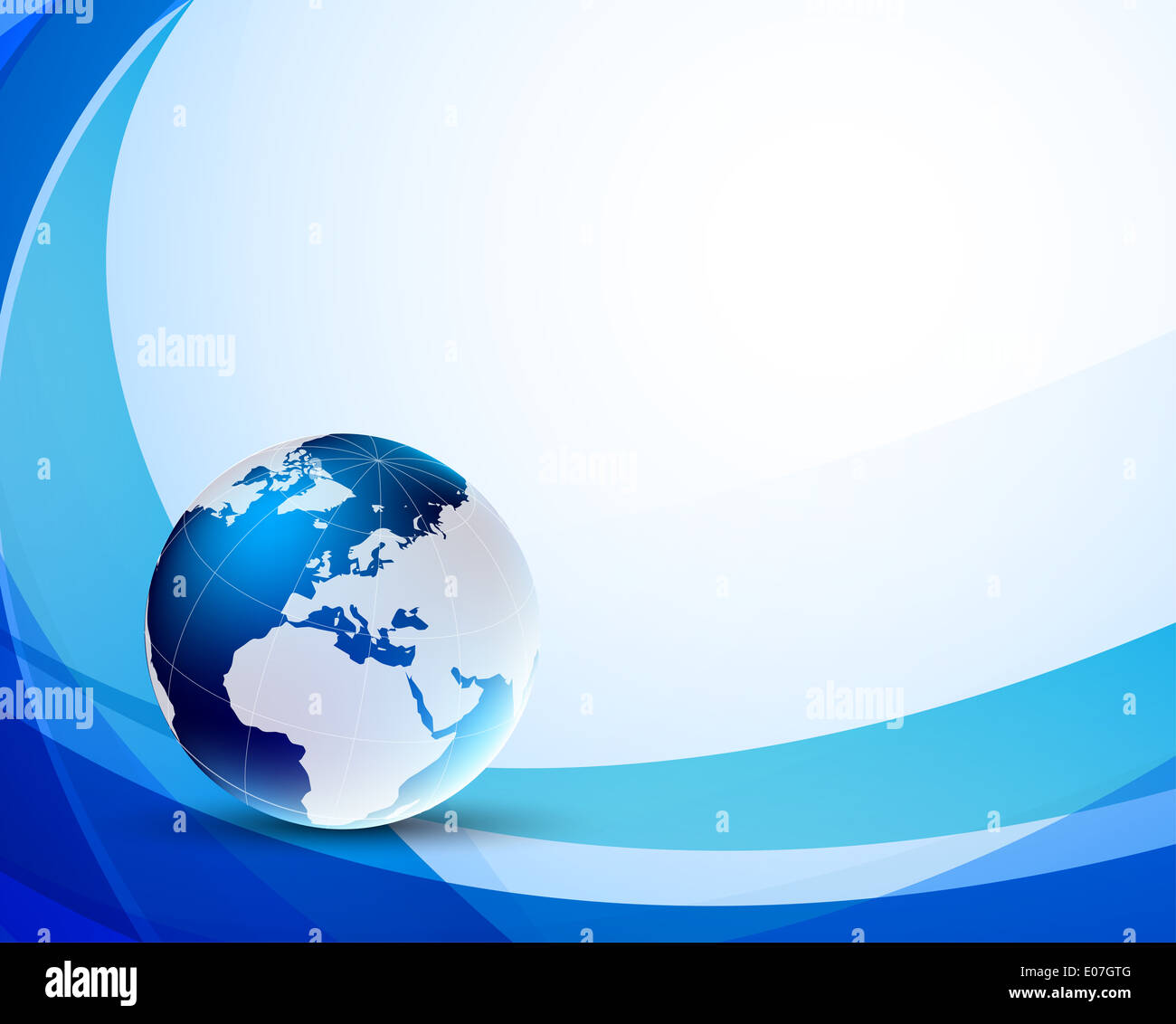 Blue background with globe. Abstract illustration Stock Photo - Alamy
