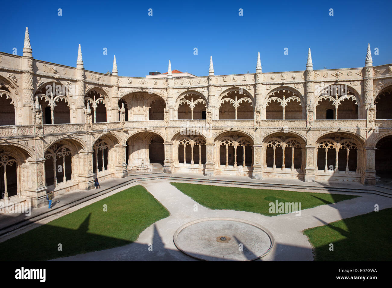 Cloister of the Jeronimos Monastery in Lisbon, Portugal, Manueline ...