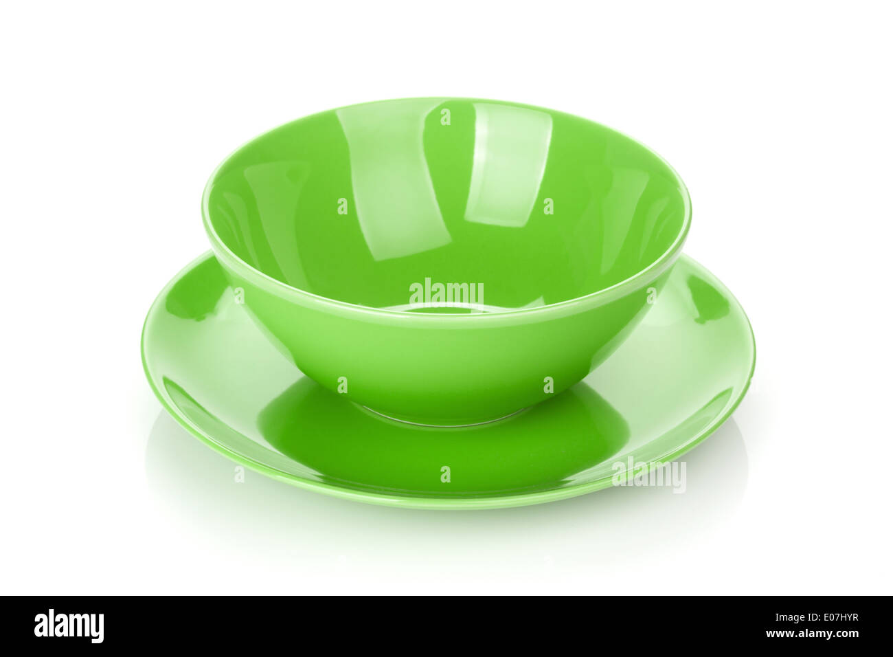 Bowl and plate. Isolated on white background Stock Photo - Alamy