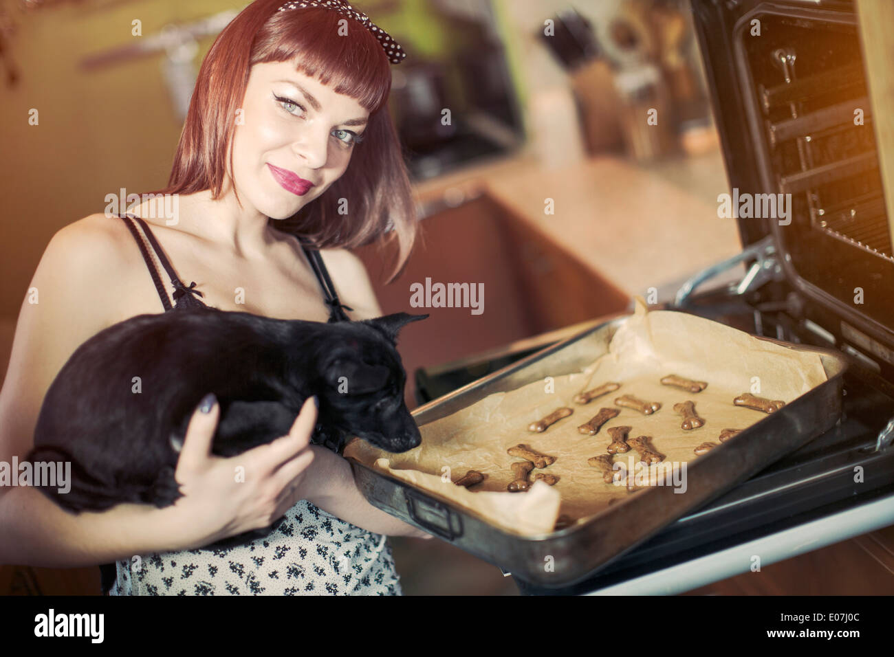 Woman baking biscuits hi-res stock photography and images - Alamy