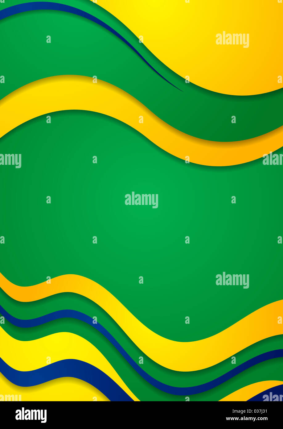 Bright wavy background in Brazilian colors Stock Photo - Alamy
