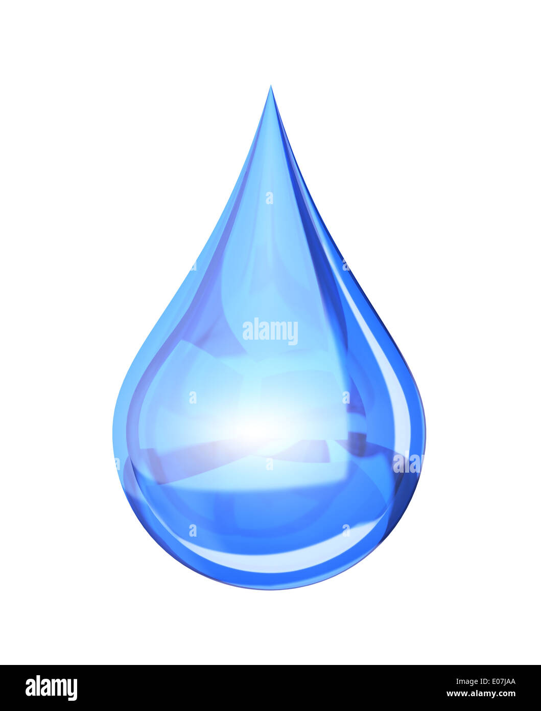 Blue shiny water drop - isolated on white background Stock Photo - Alamy