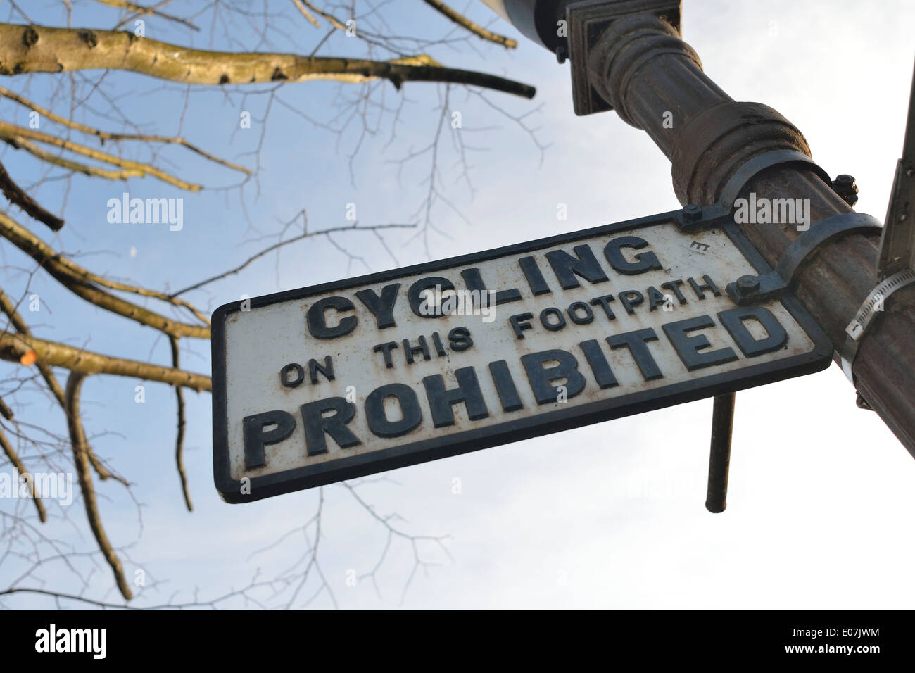 Cycling Prohibited on Footpath sign, Bristol England UK Stock Photo - Alamy