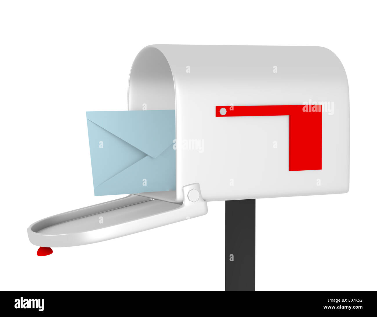 3d Render of an Open Mail Box With Envelope Stock Photo - Alamy