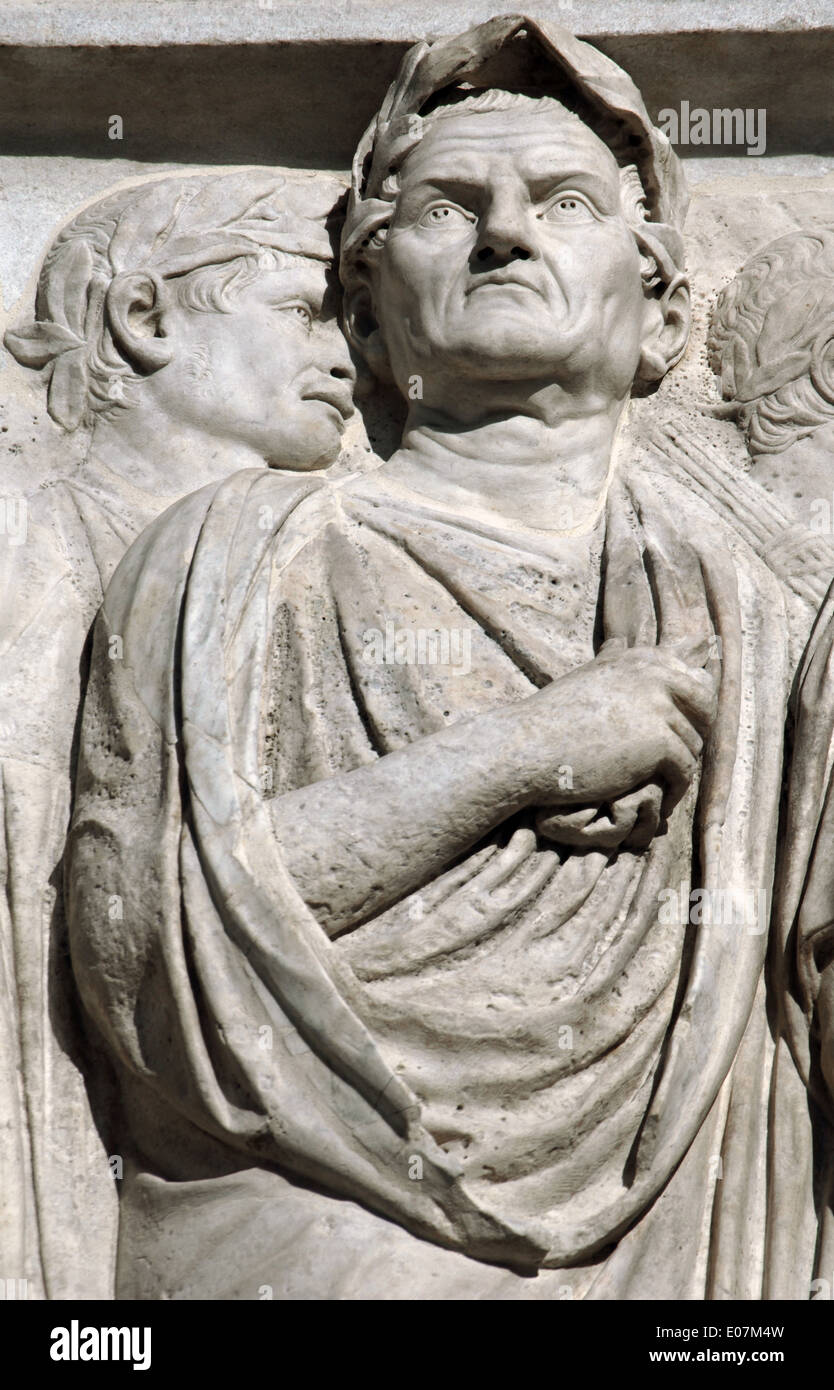 Roman Art. Italy. Ara Pacis Augustae. Processional frieze. Detail ...