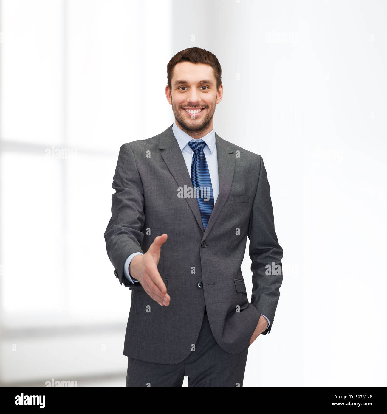Businessman open hand ready handshake hi-res stock photography and ...