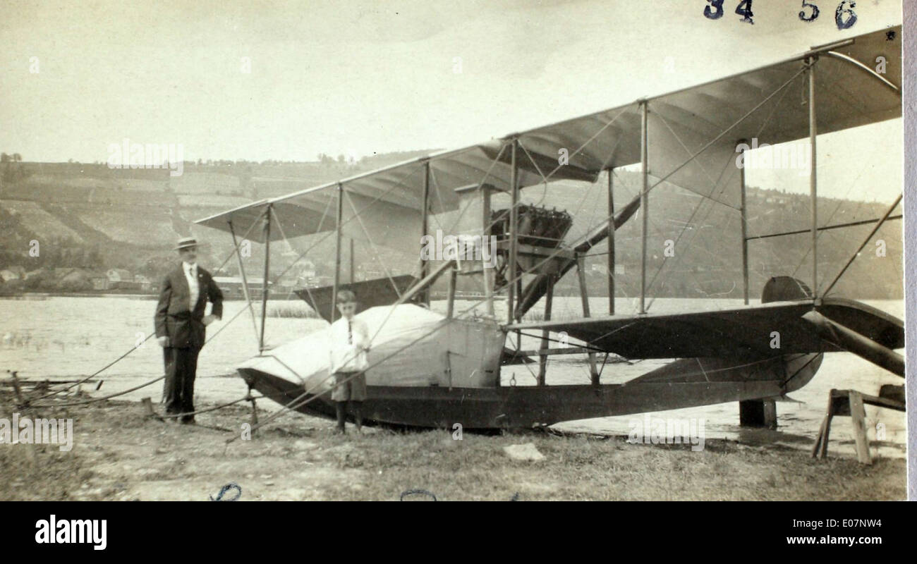 The Curtiss Flying Boat shown in the Geo. Hallet album image highlights ...