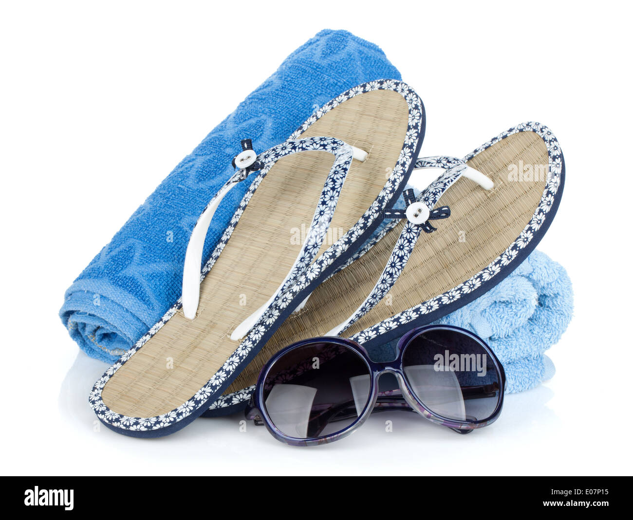 Beach items. Isolated on white background Stock Photo - Alamy