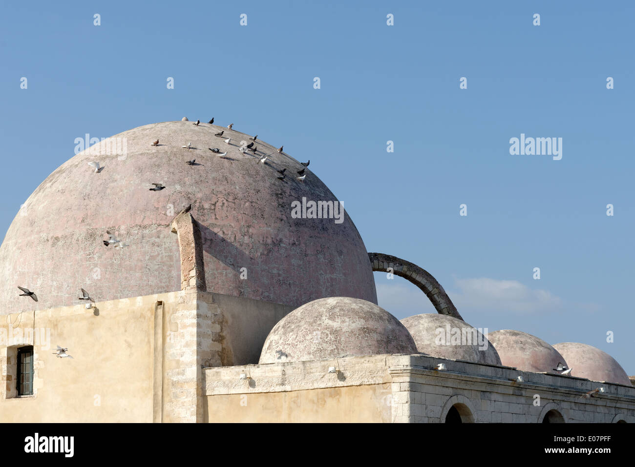 Multi domed Ottoman Mosque Janissaries on waterfront Venetian Harbour ...