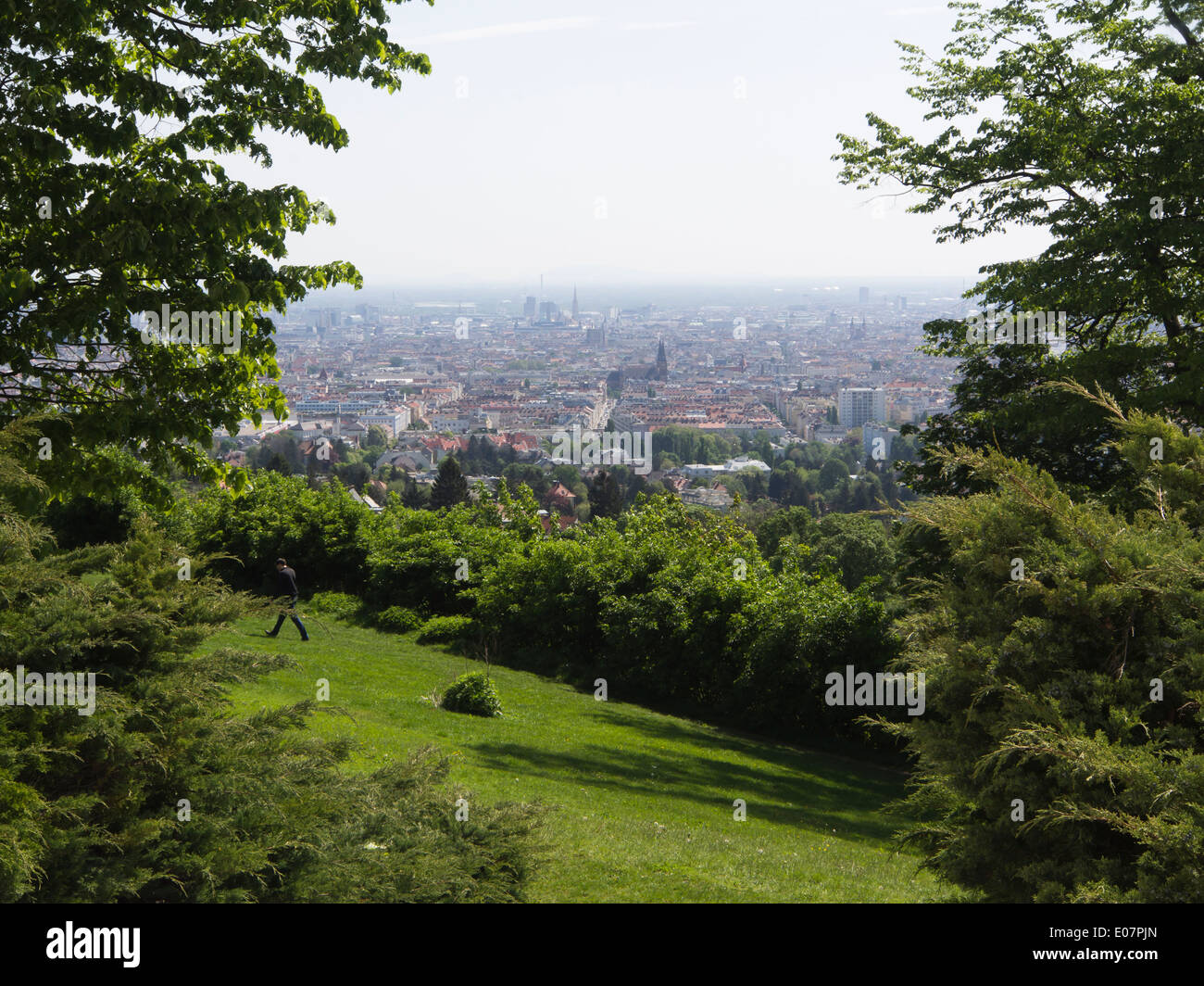 Garden and Vienna panorama from the grounds of Hotel Schloss ...
