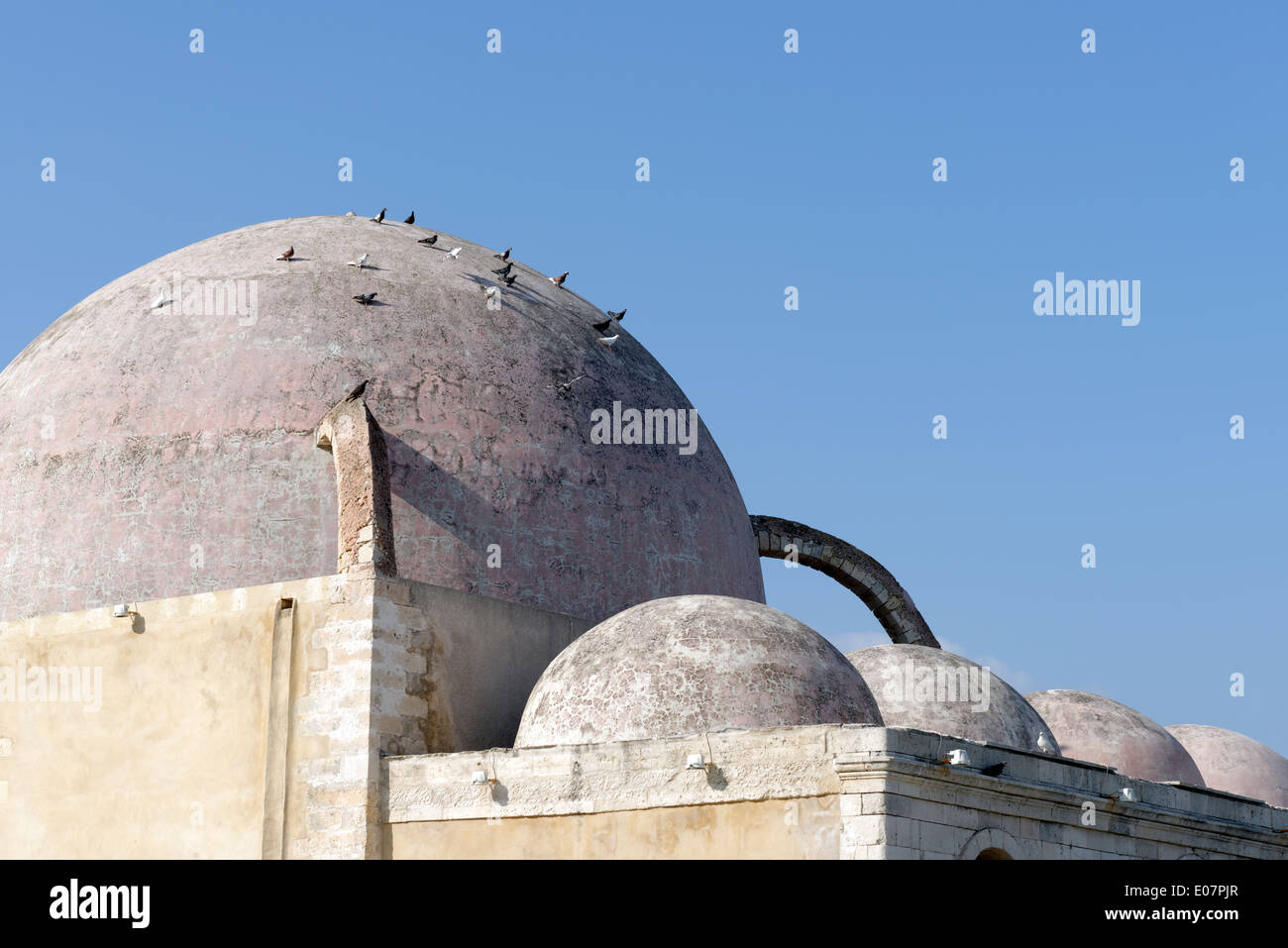 Multi domed Ottoman Mosque Janissaries on waterfront Venetian Harbour ...