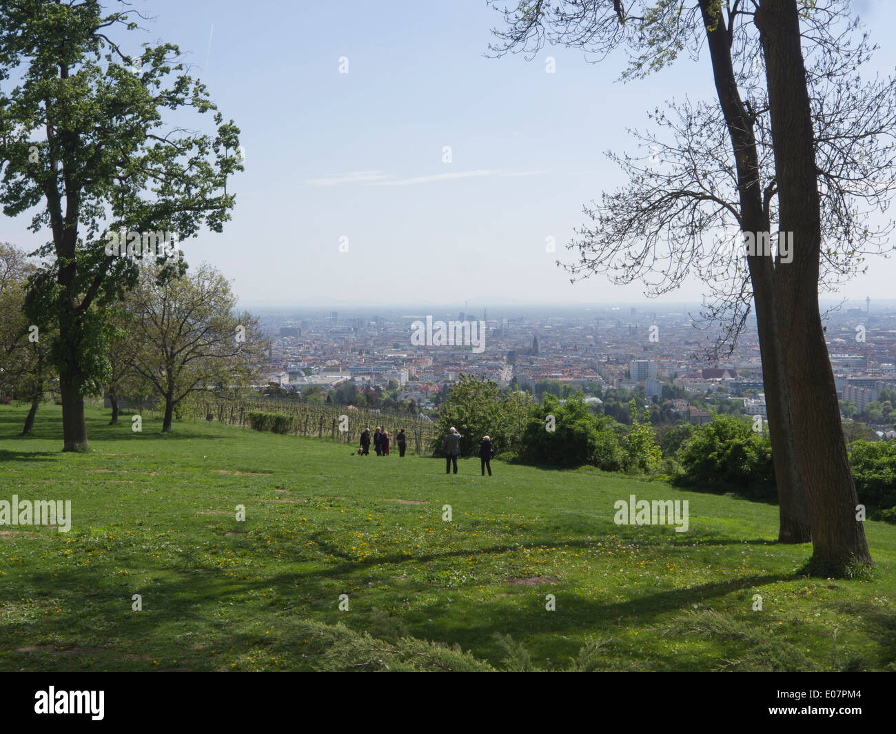 Garden and Vienna panorama from the grounds of Hotel Schloss ...
