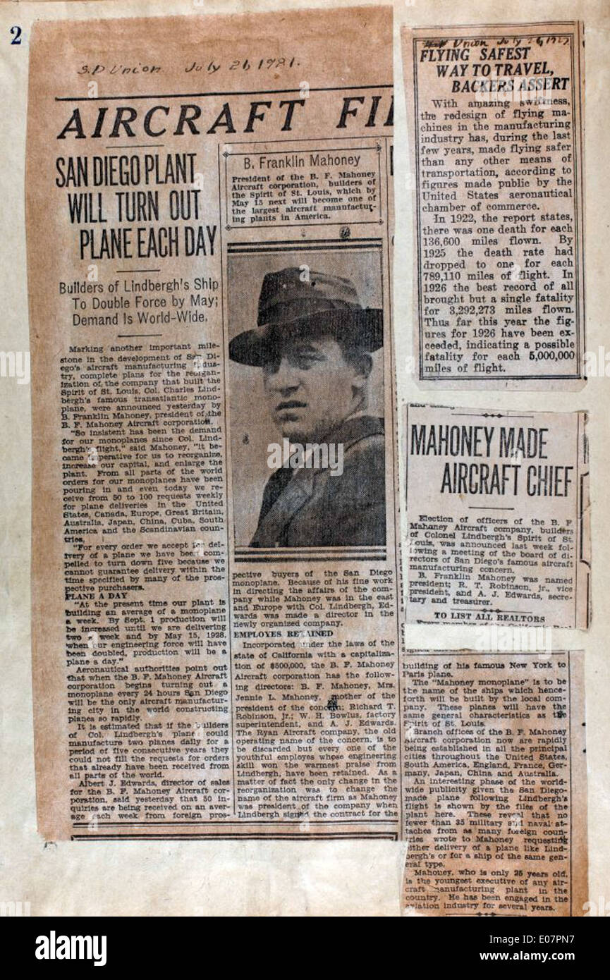 This image features B.F. Mahoney, a key figure in early aviation ...
