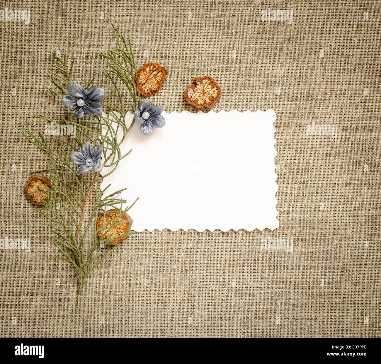 Canvas background with frame for text or photo Stock Photo - Alamy