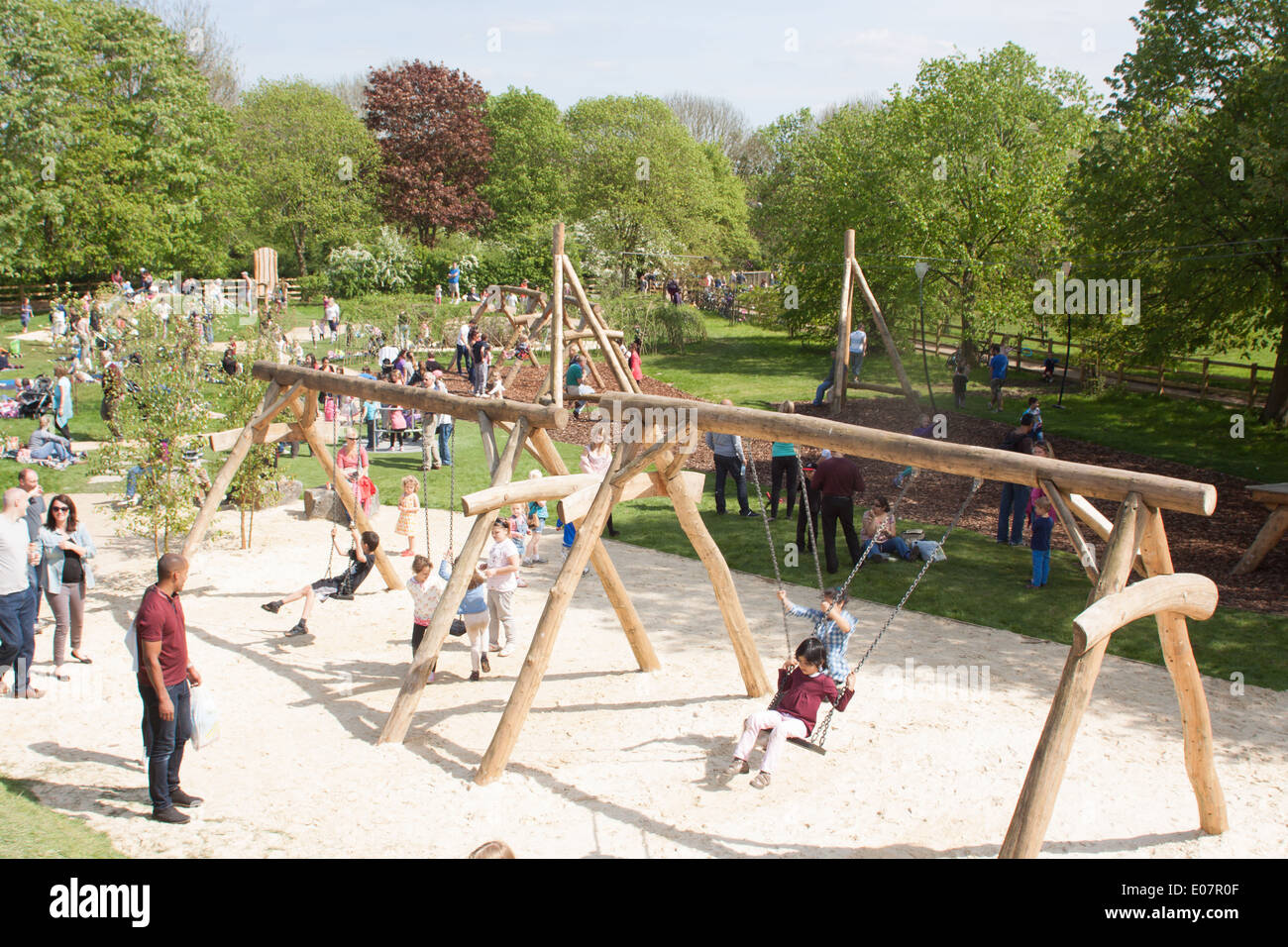 The adventure play area at Dinton Pastures Country Park, Hurst ...