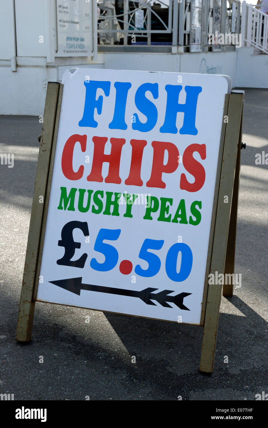 fish and chips advert Stock Photo - Alamy