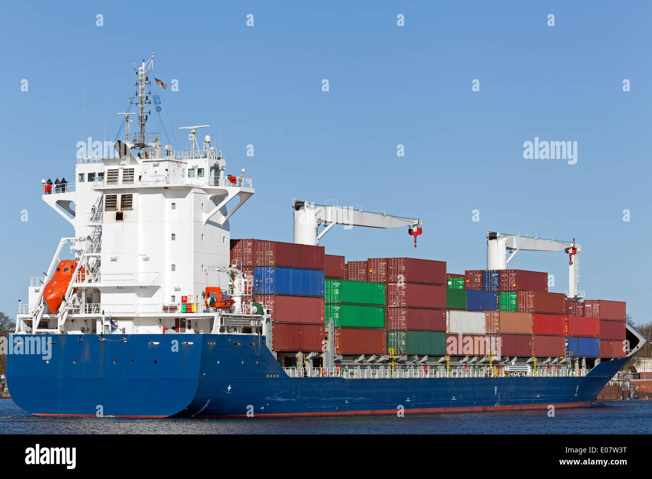 Container vessel on Kiel Canal, Germany Stock Photo - Alamy