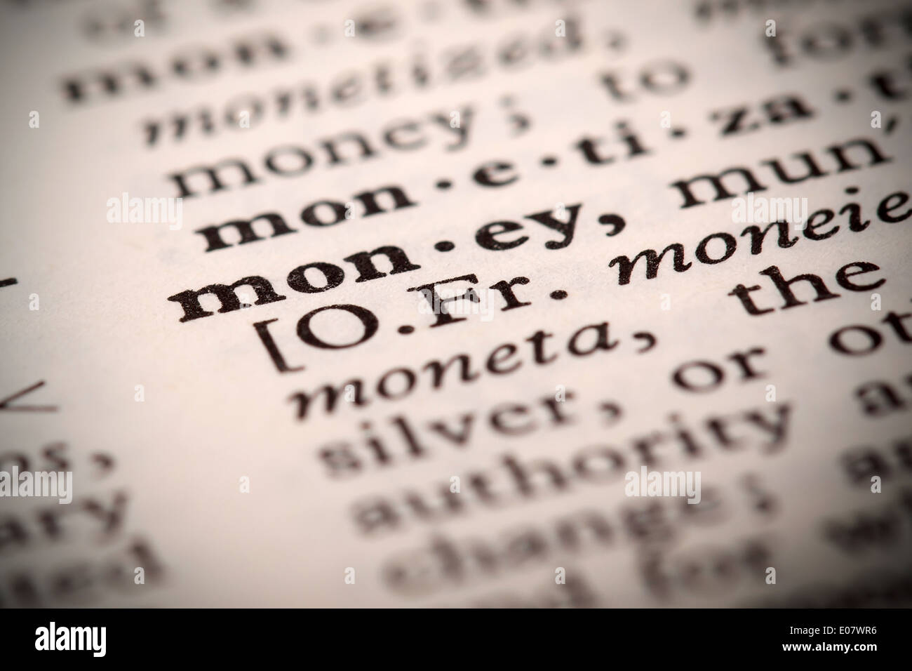 The word "Money" in a dictionary Stock Photo - Alamy