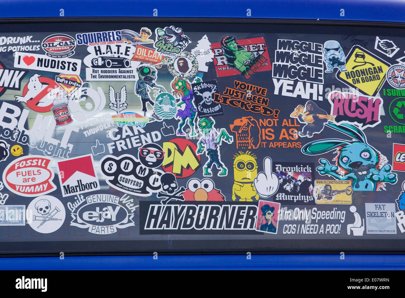 Stickers on Windows of VW Camper Vans At the Big Bang Show Santa Pod ...