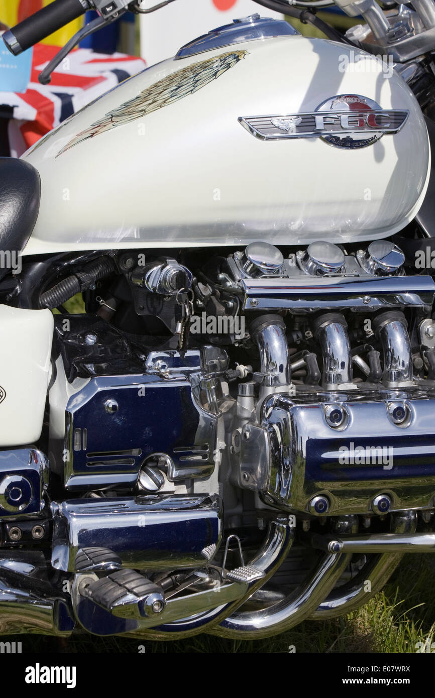 Triumph motorcycle engine and tank Classic British motorcycle Stock ...